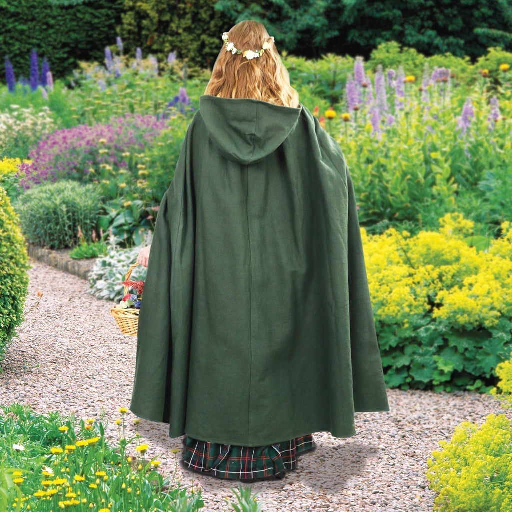 Medieval Cotton Cross Over Hooded Cloak - Costumes and Collectibles