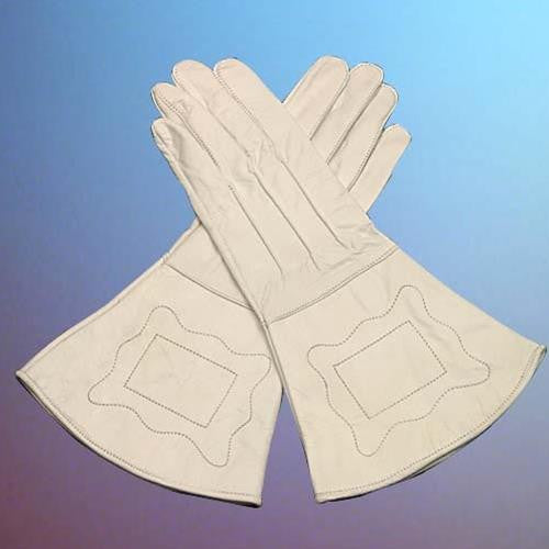Civil War Union Enlisted Men's White Leather Gauntlets