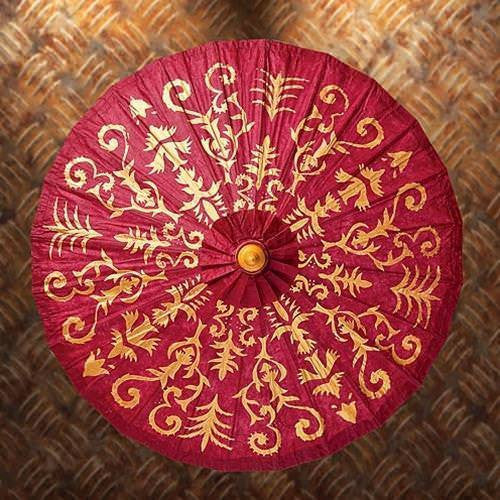 Gilded Steampunk Paper Parasol - Costumes and Collectibles